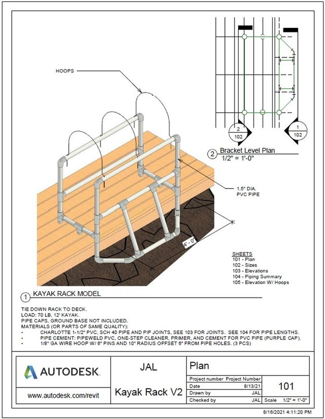 Kayak Rack V2 - download free 3D model by Joseph_Leffek - Cad Crowd